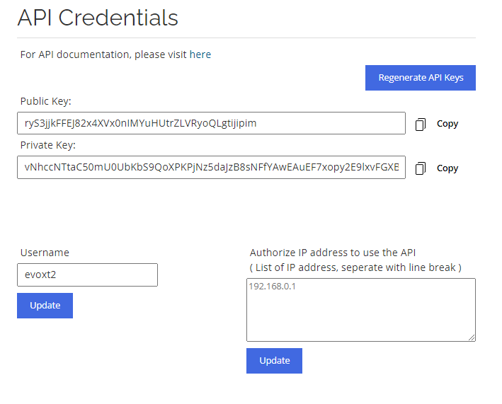 API Documentation | Evoxt